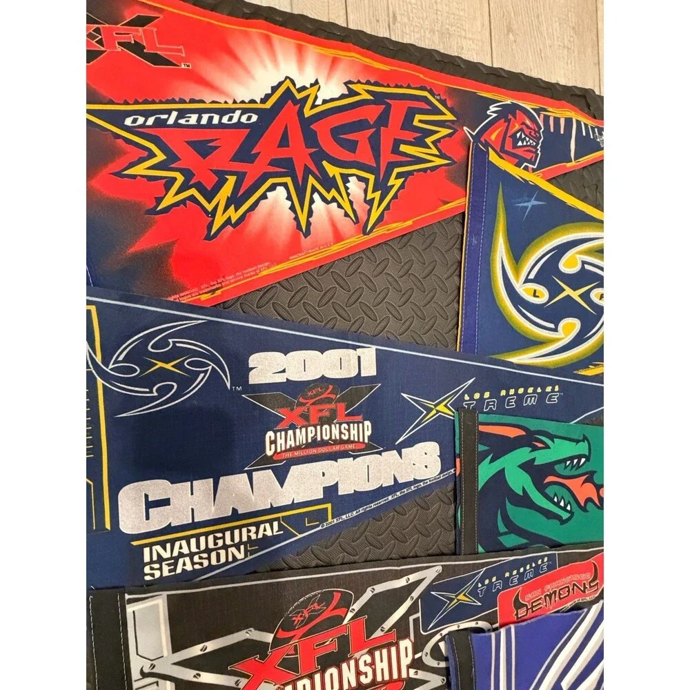 Accents | Lot Of 1 Rare Xfl Football Pennants Original Teams Y2k ...
